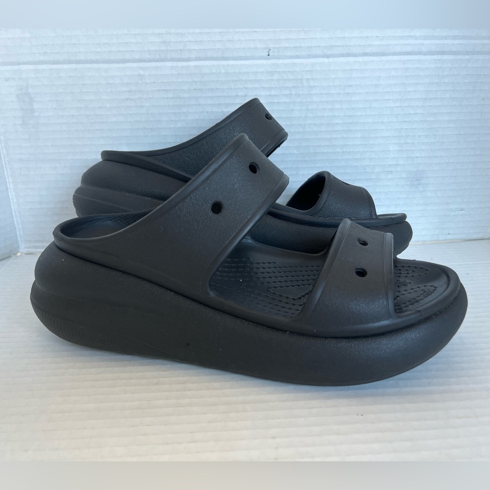 Iconic Crocs Classic Crush Comfort Platform Black San… - Gem